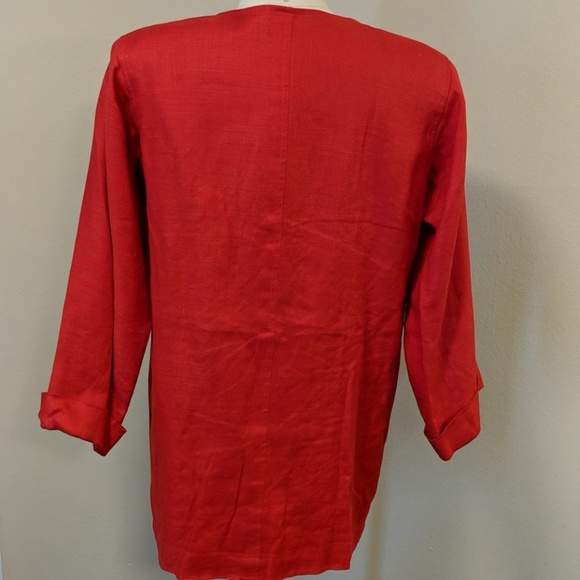 Yves Saint Laurent | Jackets & Coats | Red Linen Ysl Jacket Vintage 8s ...